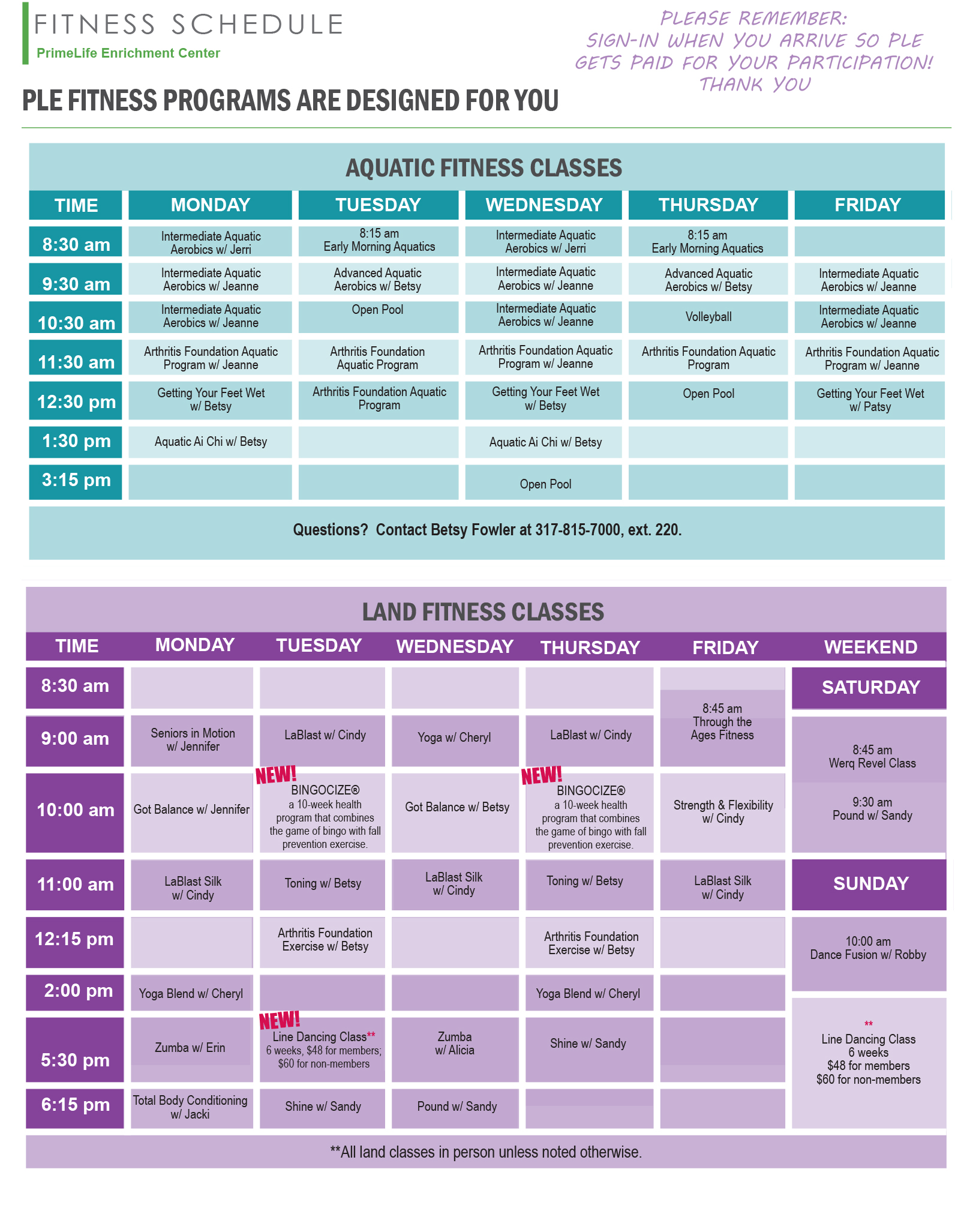 June Fitness Schedule – PrimeLife Enrichment