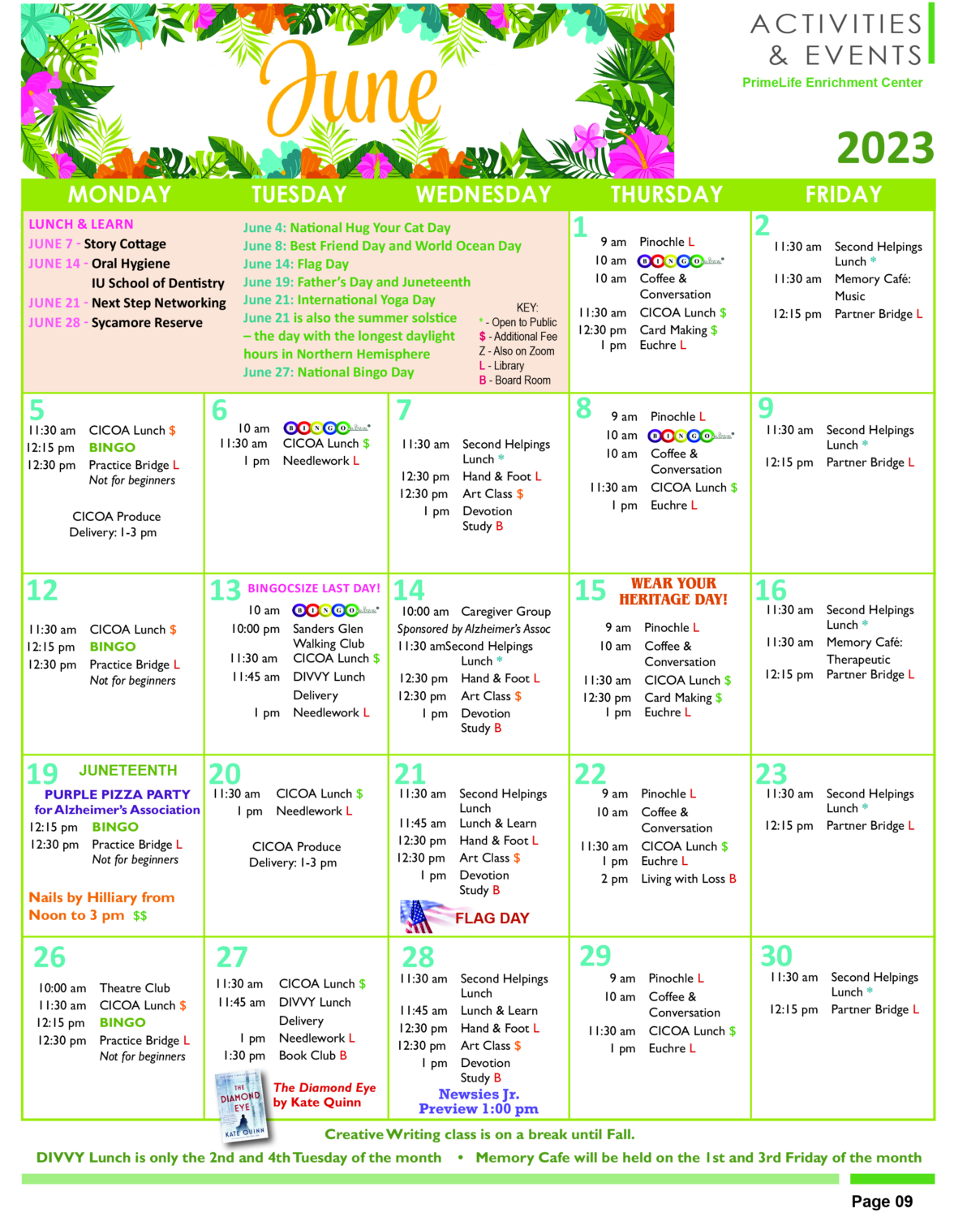 June Activities Calendar – PrimeLife Enrichment