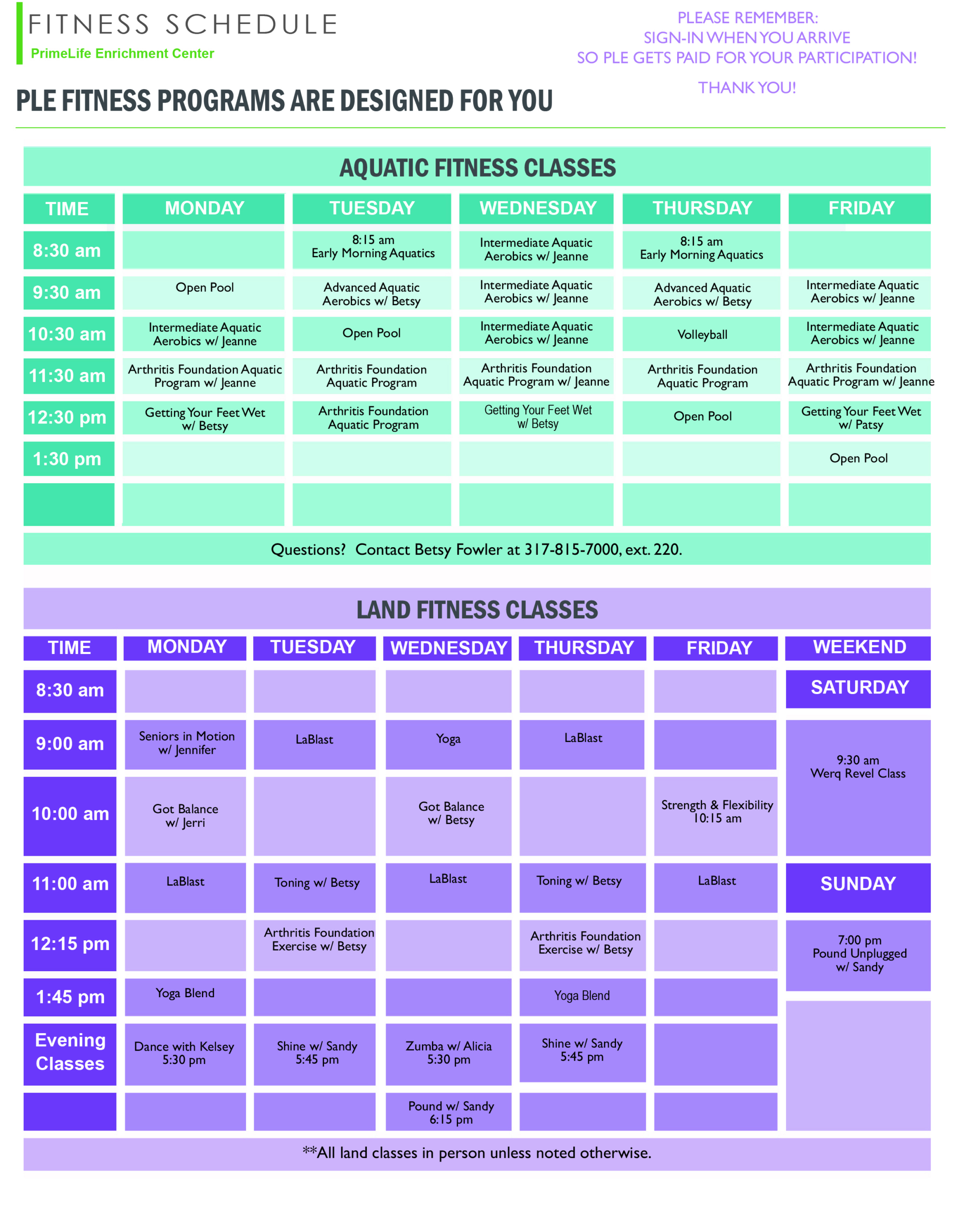 June Fitness Schedule – PrimeLife Enrichment