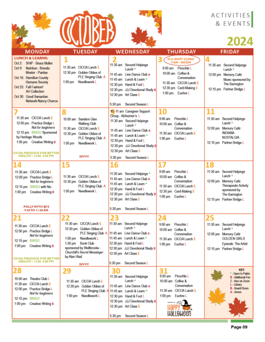 October 2024 Activities Calendar – PrimeLife Enrichment