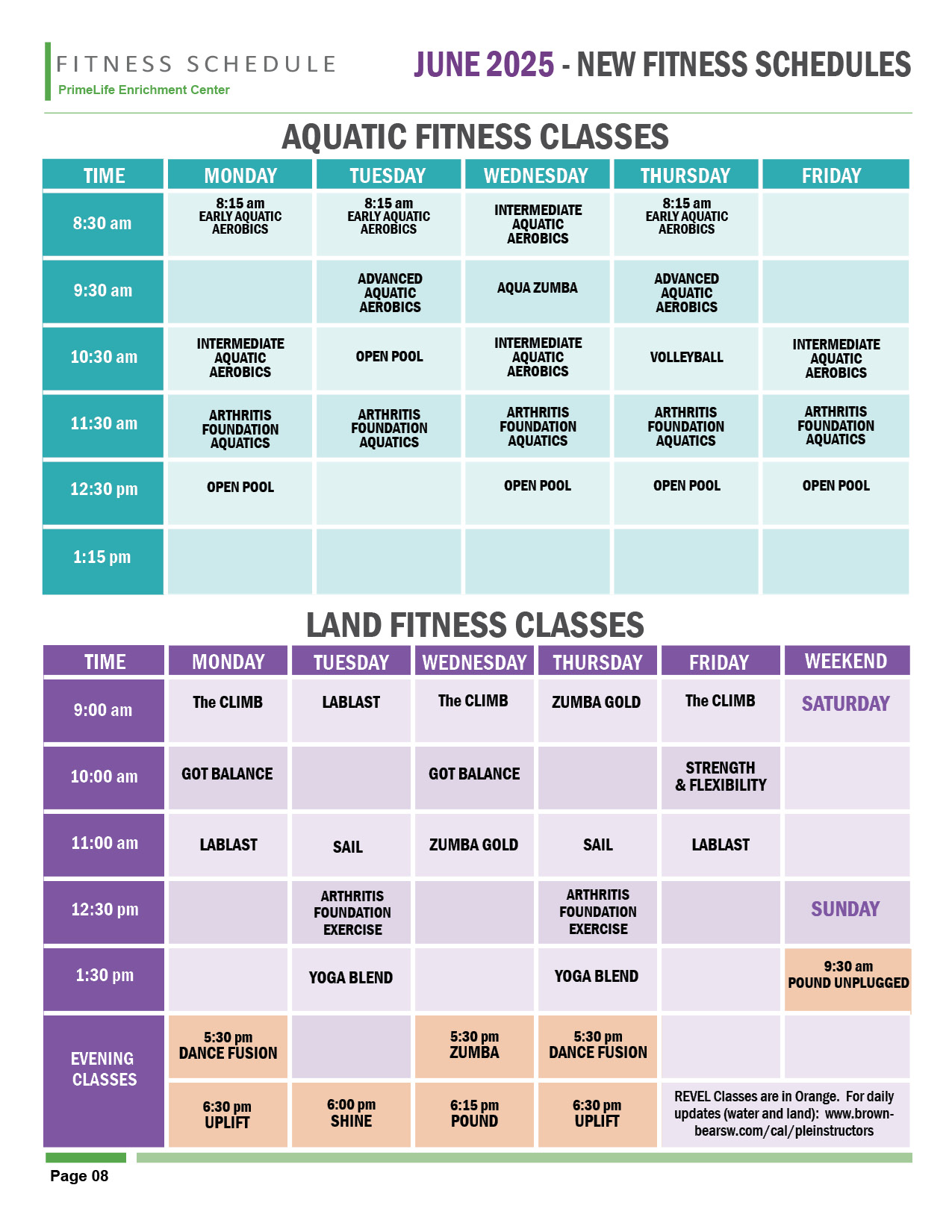 June 2025 Fitness Schedule – PrimeLife Enrichment