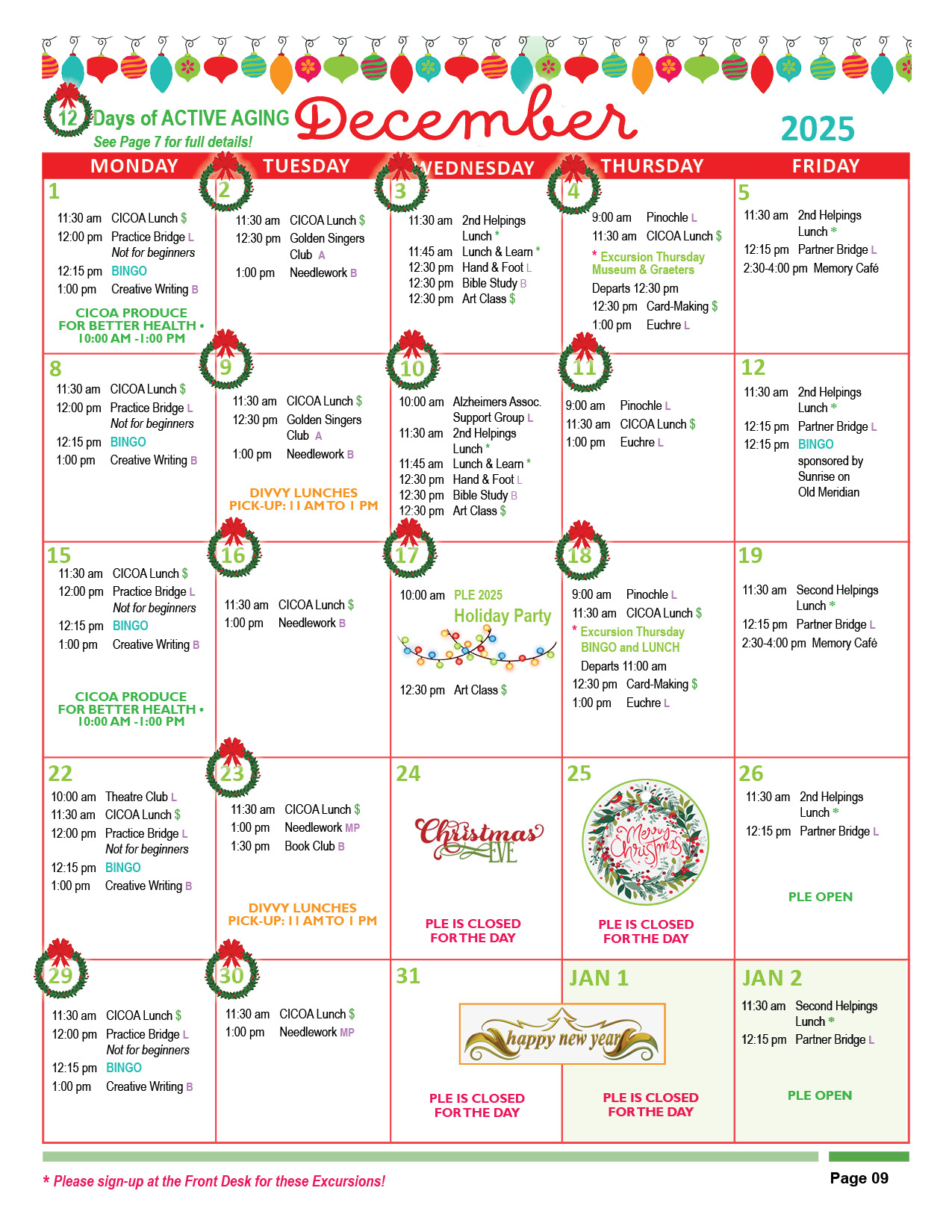 December 2025 Activities Calendar – PrimeLife Enrichment