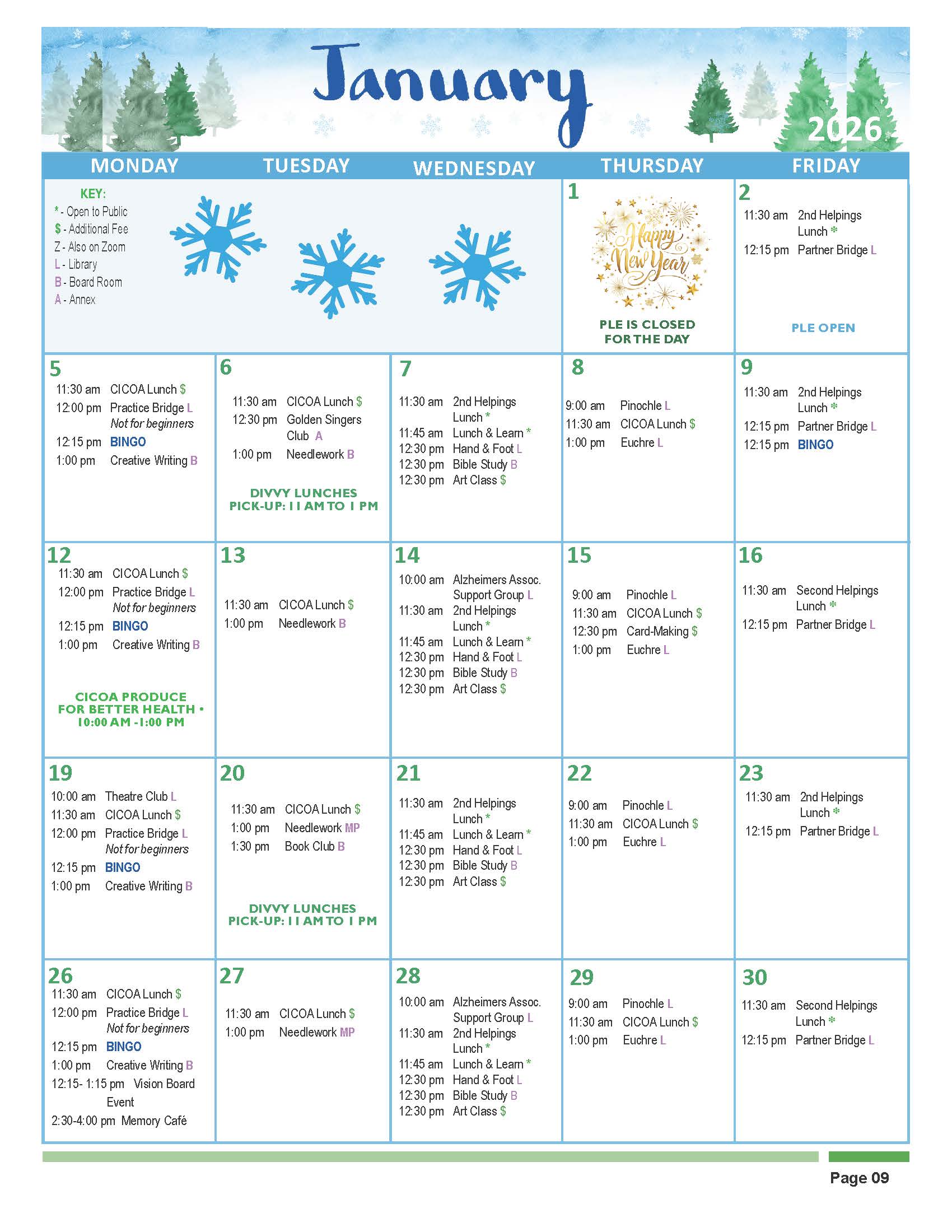 January 2026 Activities Calendar – PrimeLife Enrichment